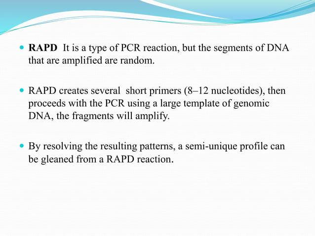 AFLP, RFLP & RAPD | PPTX | Chemistry | Science
