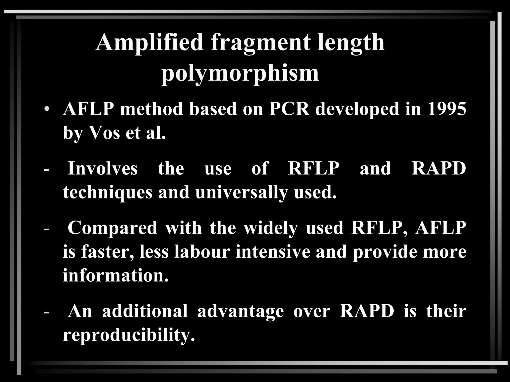 molecular marker AFLP, and application | PPT