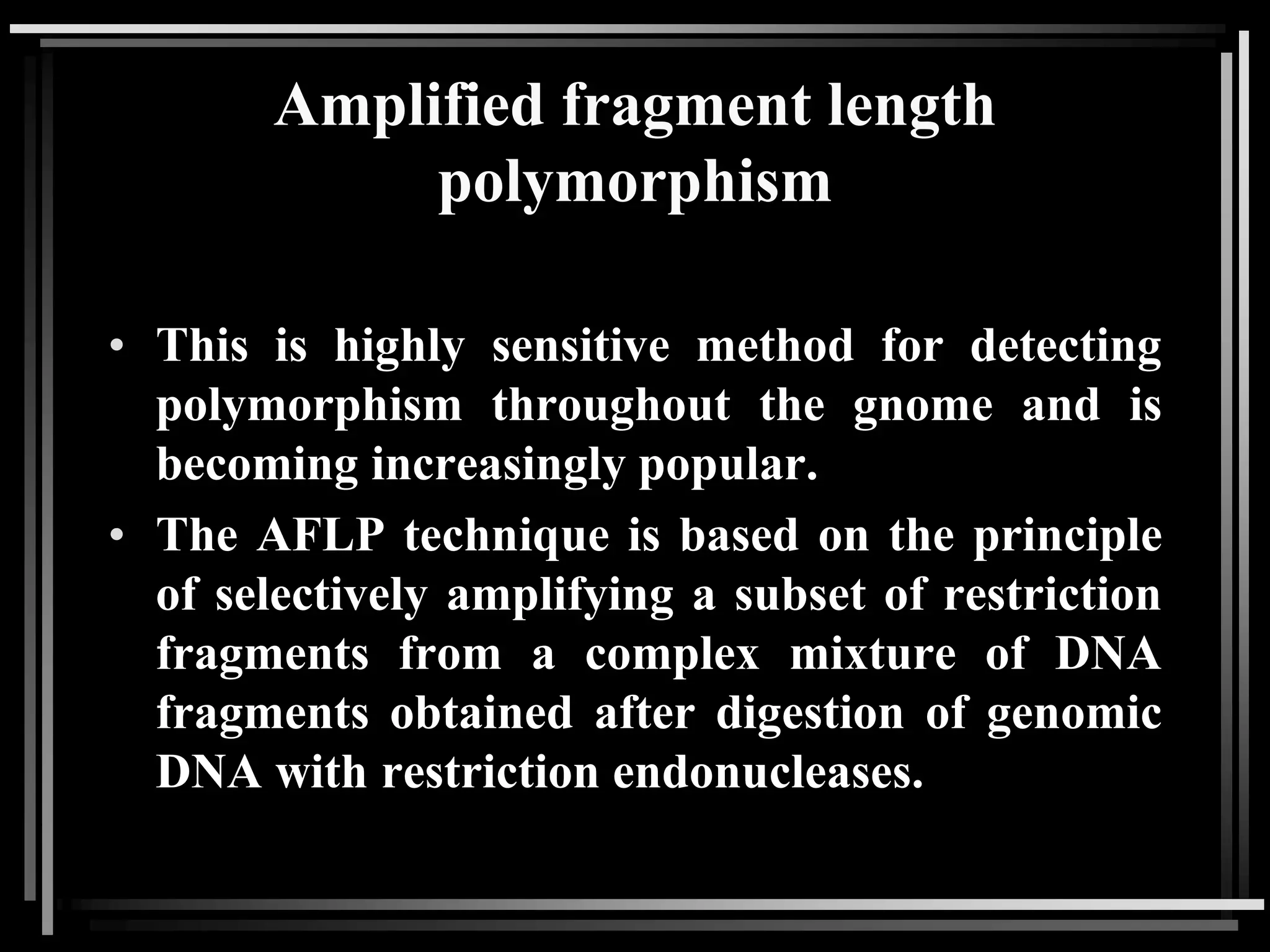 molecular marker AFLP, and application | PPT