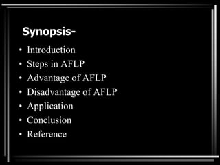 molecular marker AFLP, and application | PPT