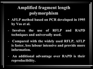 molecular marker AFLP, and application | PPT