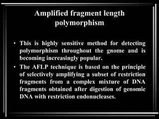 molecular marker AFLP, and application | PPT