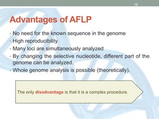Aflp (amplified fragment length polymorphism), alu | PPTX