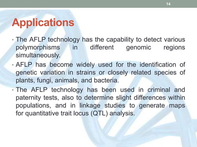 Aflp (amplified fragment length polymorphism), alu | PPTX | Chemistry | Science