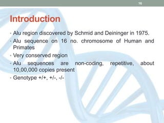 Aflp (amplified fragment length polymorphism), alu | PPTX