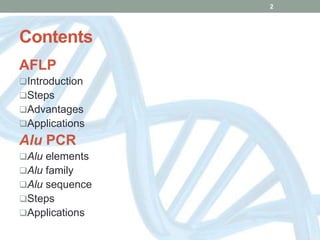 Aflp (amplified fragment length polymorphism), alu | PPTX | Chemistry ...