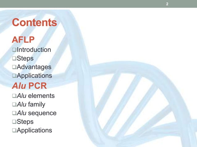 Aflp Amplified Fragment Length Polymorphism Alu Ppt