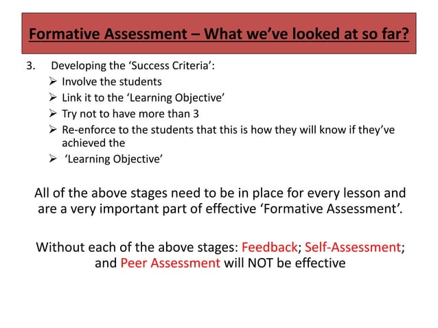 Assessment For Learning - Formative Assessment | PPT