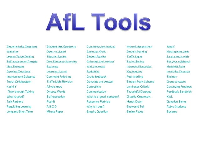 AfL Strategies | PPTX
