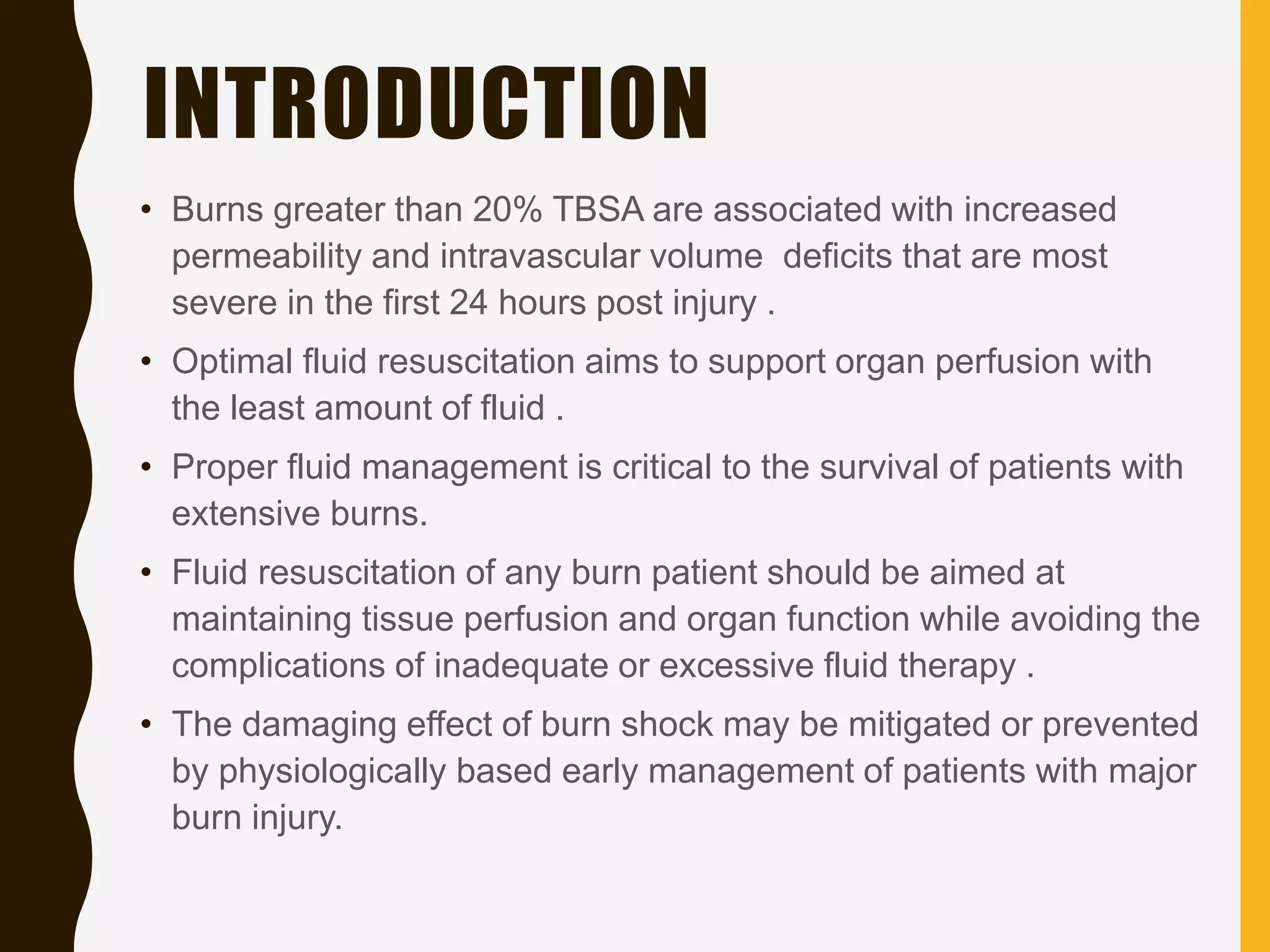 Fluid resuscitation in burn patient | PPTX