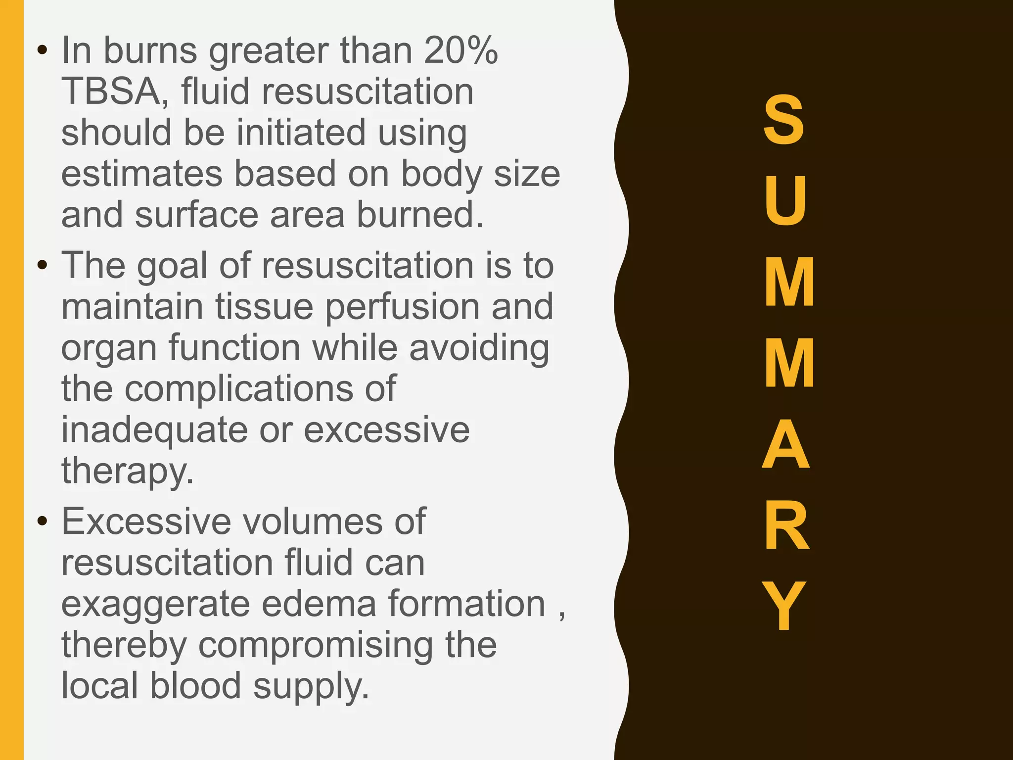 Fluid resuscitation in burn patient | PPTX