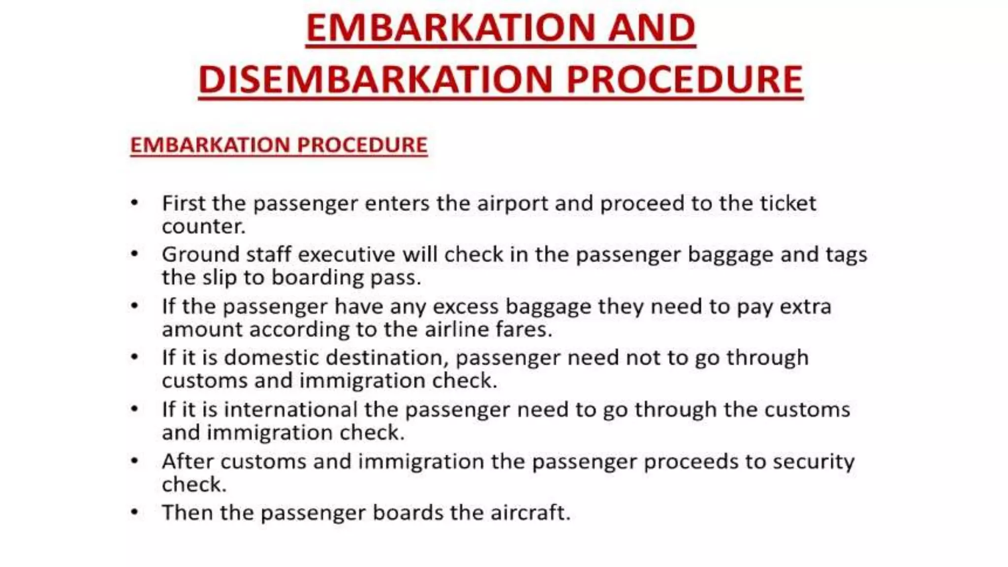 Embarkation and Disembarkation | PPTX