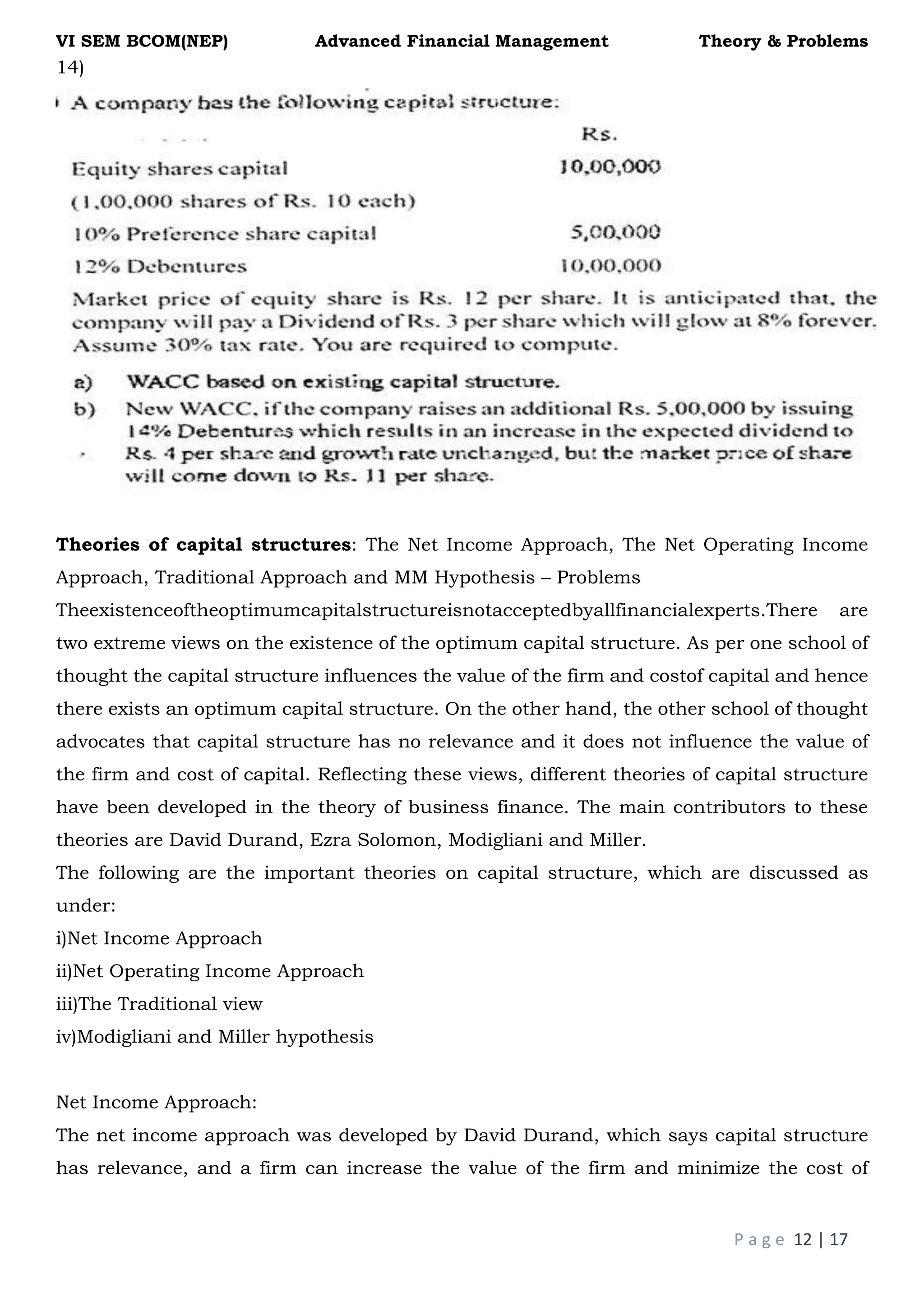 adavanced financial management materials | DOCX