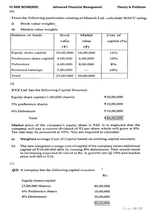 adavanced financial management materials | DOCX