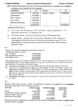 adavanced financial management materials | DOCX