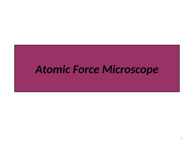 Atomic force microscopy presentation. Ppt | PPT | Chemistry | Science