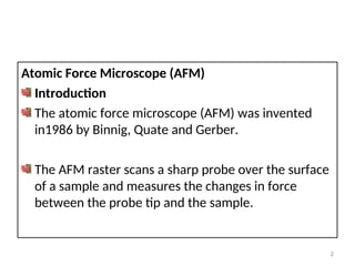 Atomic force microscopy presentation. Ppt | PPT | Chemistry | Science