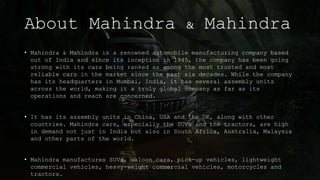 Mahindra & Mahindra | PPTX