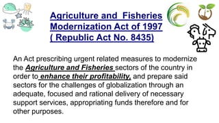 AGRICULTURE AND FISHERIES MODERNIZATION ACT | PPTX