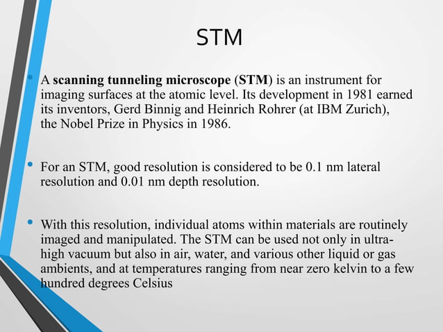 AFM and STM (Scanning probe microscopy) | PPTX | Physics | Science