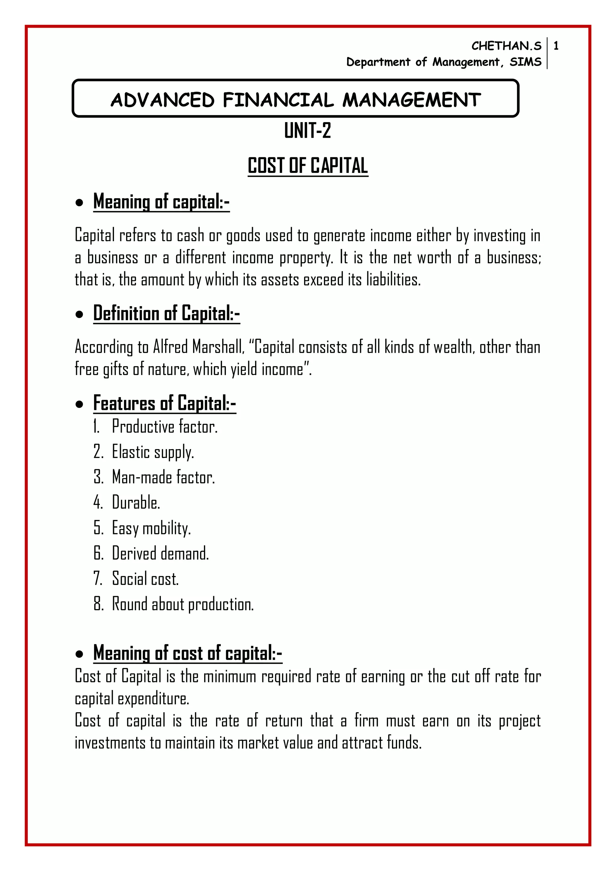 Advanced financial management notes | PDF