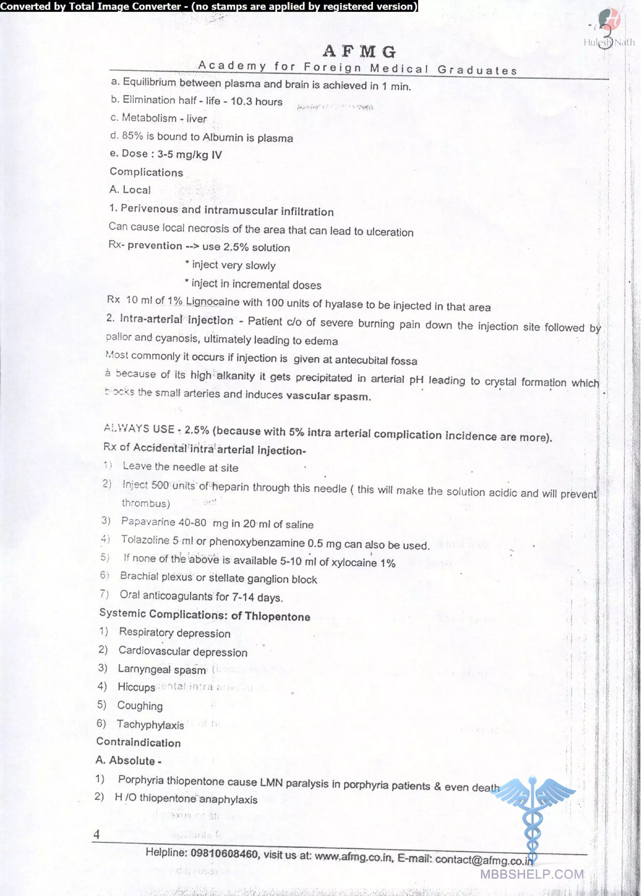 General anaesthesia AFMG Notes | PDF