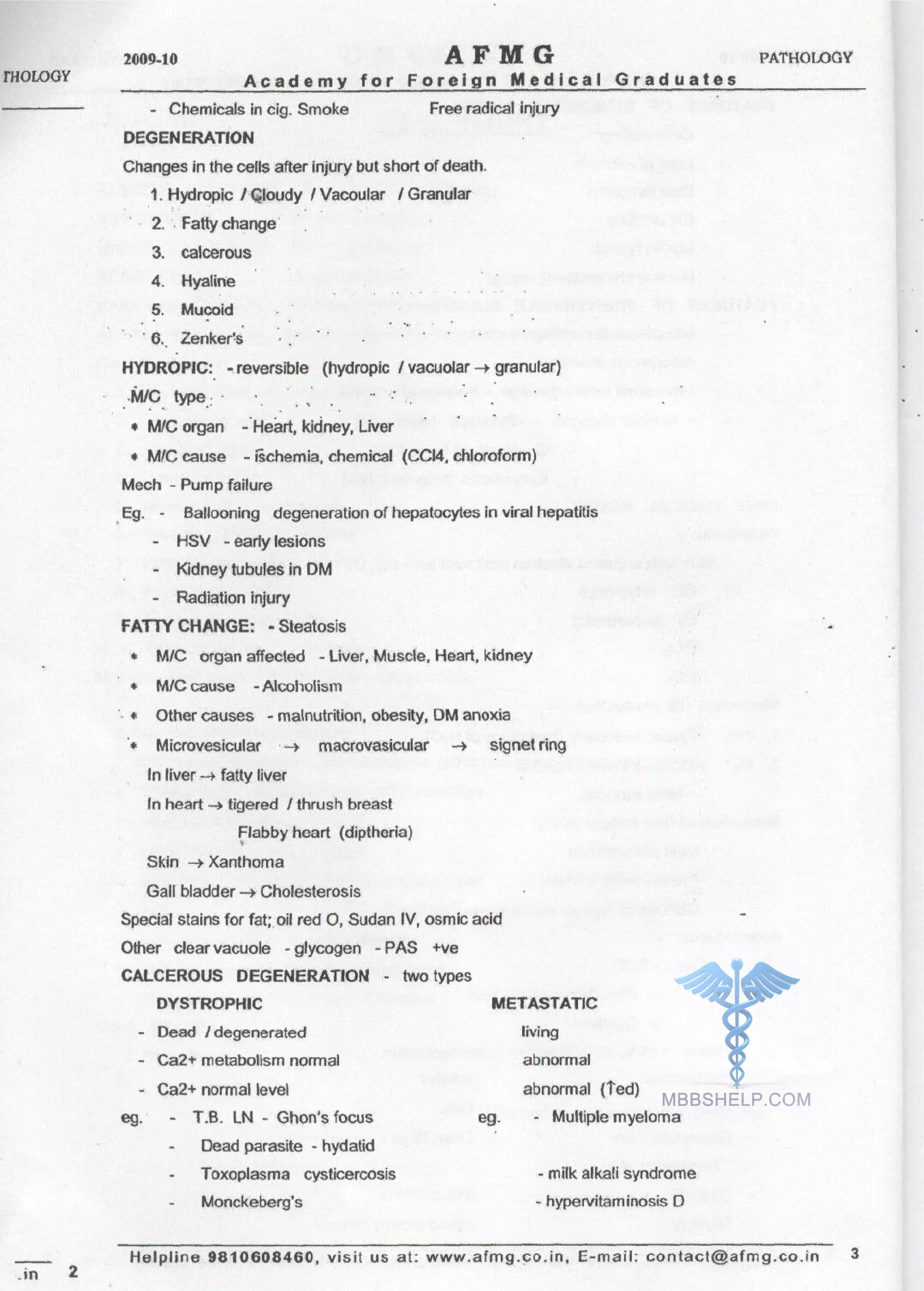 Pathology AFMG Notes | PDF