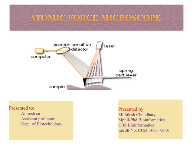 ATOMIC FORCE MICROSCOPE MITHILESH CHOUDHARY | PPT
