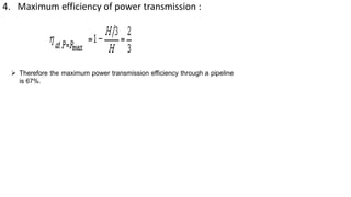 Power Transmission through pipe, Behaviour of Real Fulid | PPTX