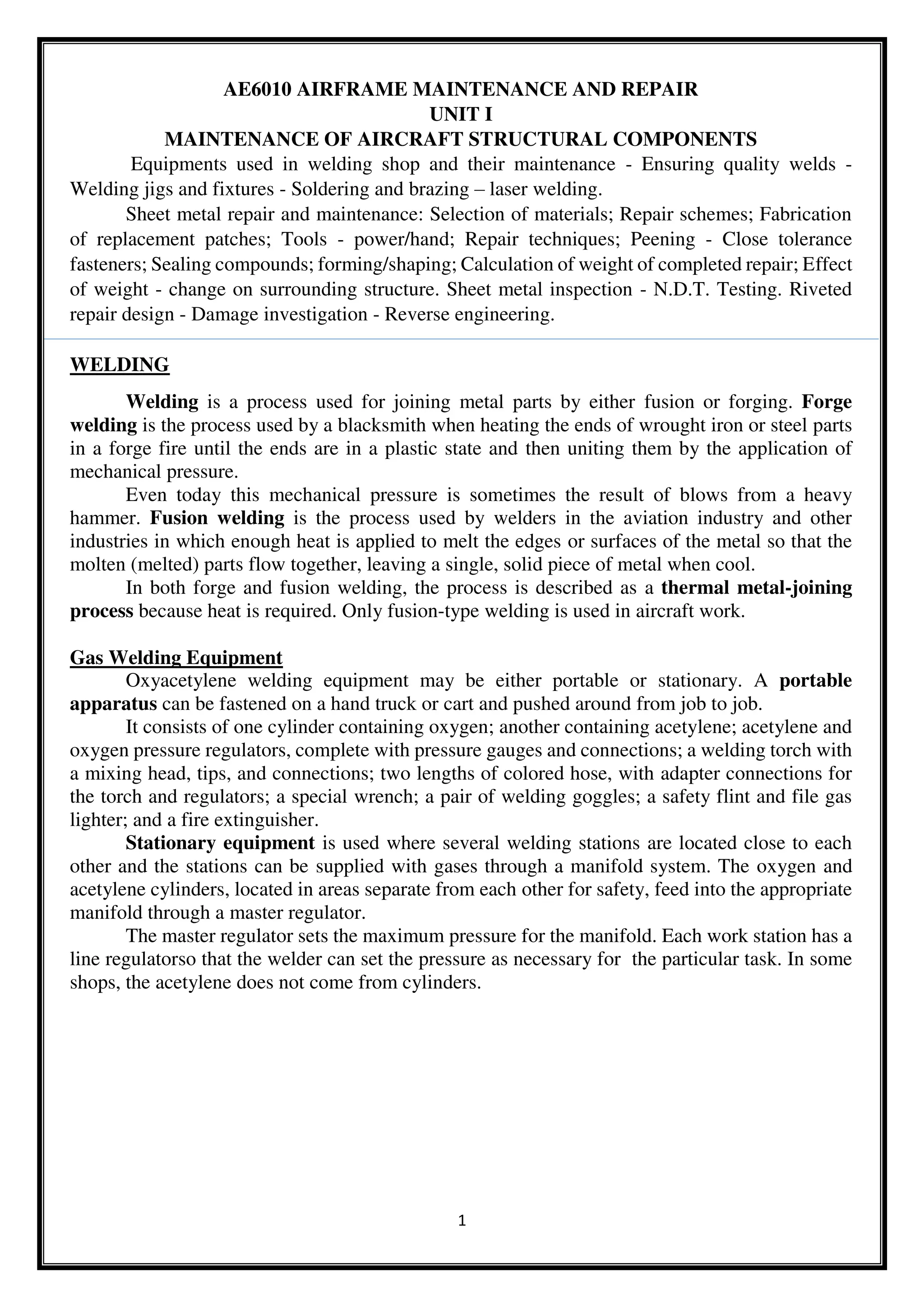 Airframe Maintenance and Repair | PDF