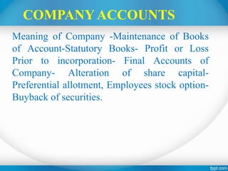 UNIT II COMPANY ACCOUNTS | PPT