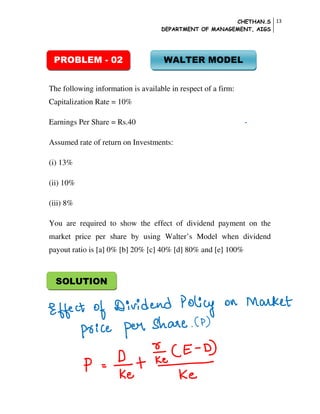 ACFM: Dividend Decision and Theories PDF Notes | PDF
