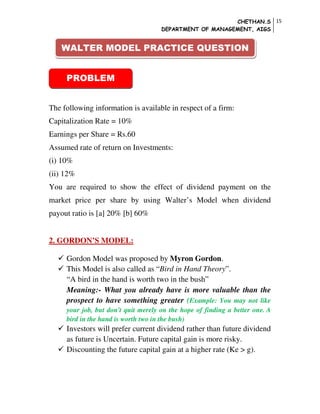 ACFM: Dividend Decision and Theories PDF Notes | PDF