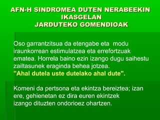 AFN-H sindromea duten ikasleekin jarduteko gida | PPT