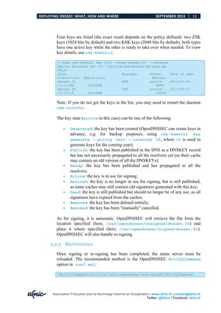 Deploying DNSSEC: what, how and where ? | PDF