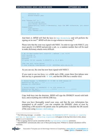 Deploying DNSSEC: what, how and where ? | PDF
