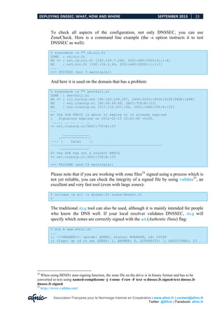Deploying DNSSEC: what, how and where ? | PDF