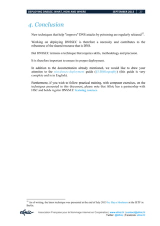 Deploying DNSSEC: what, how and where ? | PDF