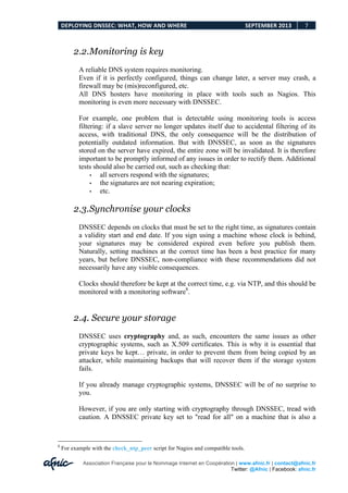 Deploying DNSSEC: what, how and where ? | PDF