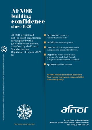 AFNOR 2017 annual report - Essentials | PDF