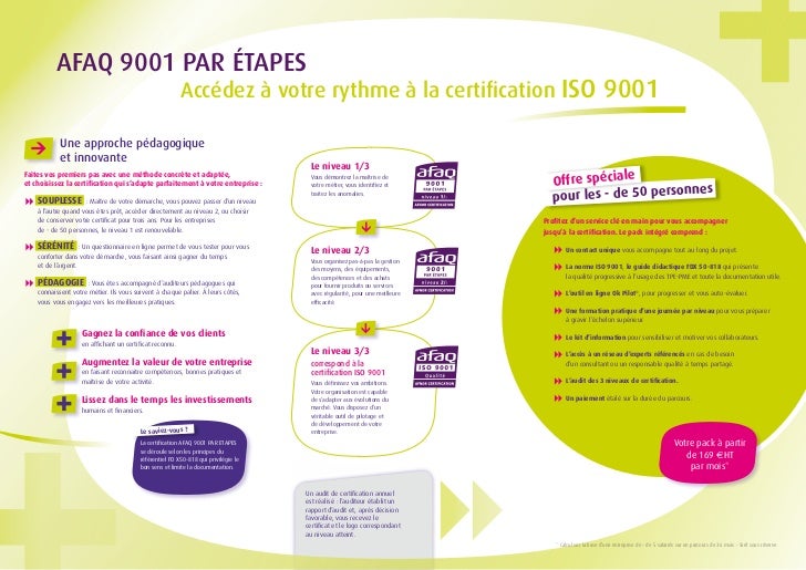 Certification AFAQ 9001 par Etapes