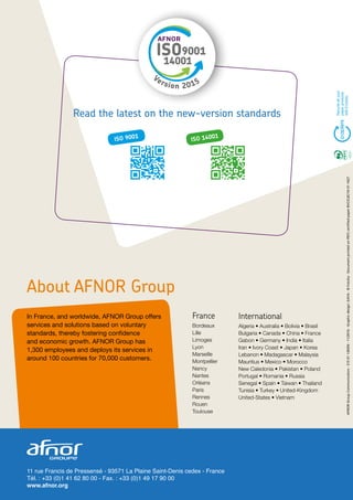 ISO 9001 & 14001 version 2015: are you ready? AFNOR group solutions ...