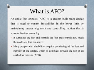 AFO PPT for disabled people born without legs | PPTX