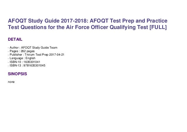 AFOQT Study Guide 2017-2018: AFOQT Test Prep and Practice Test