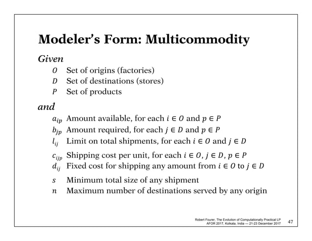 The Evolution of Computationally Practical Linear Programming | PPT