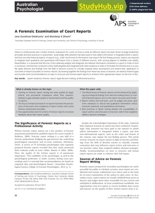 A Forensic Examination Of Court Reports | PDF