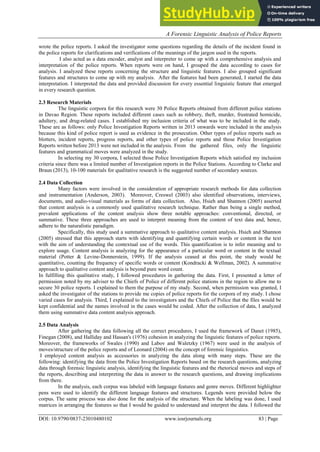 A Forensic Linguistic Analysis Of Police Reports | PDF