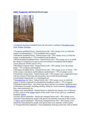 A forest is an area with a high density of trees | DOC