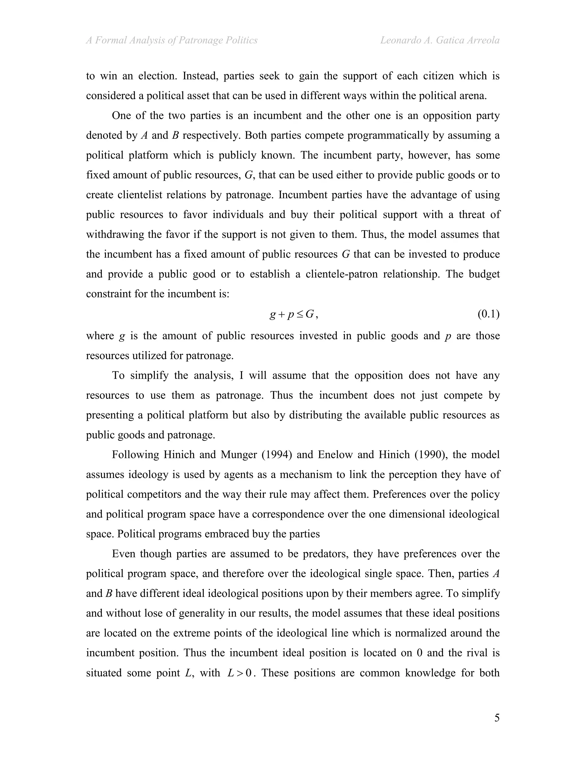 A formal analisys of patronage politics | PDF