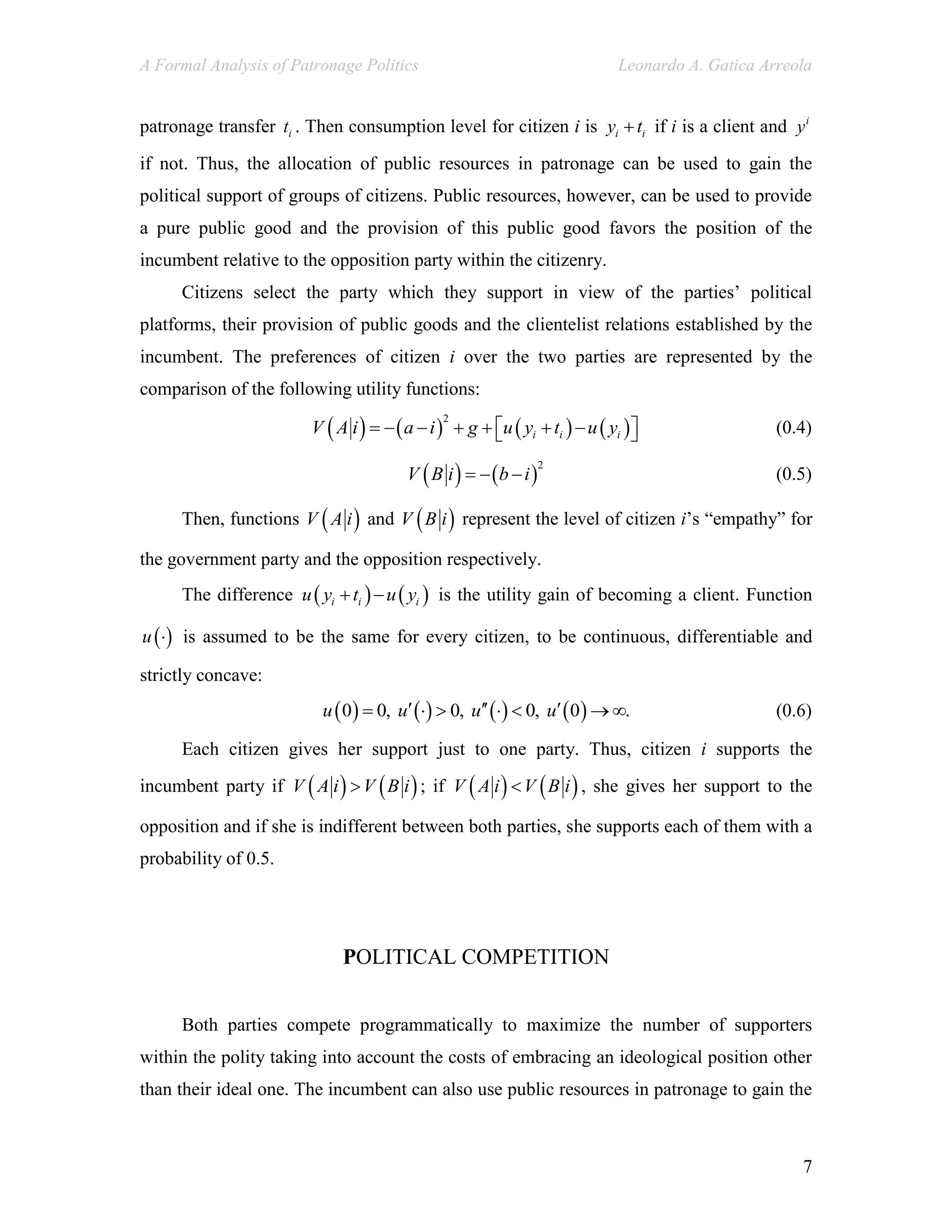 A formal analisys of patronage politics | PDF